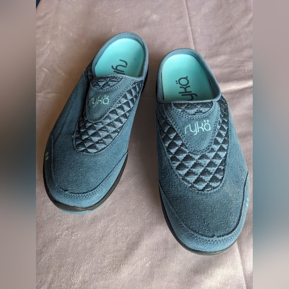 Ryka | Shoes | Ryka Calypso Blue Suede Slip On Mule | Poshmark